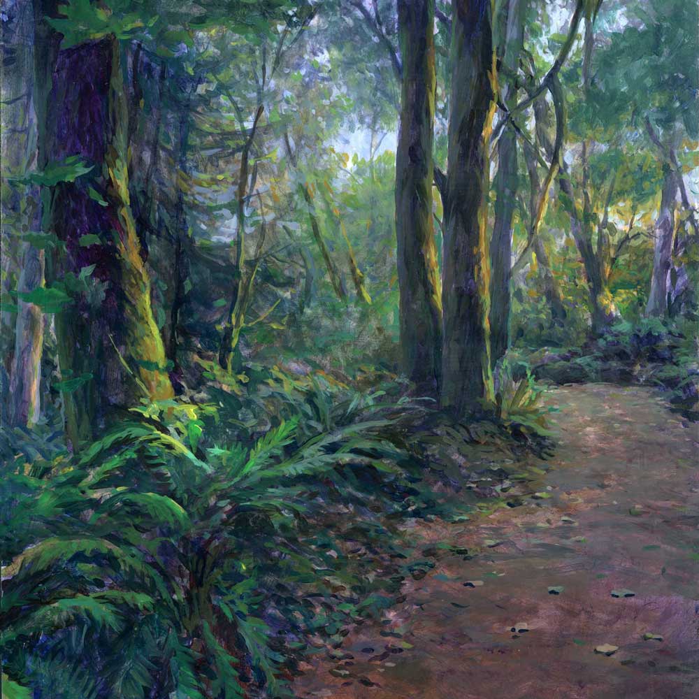 Art of Wayne Jiang Painting Workshops:Forest Trail Paintings in Acrylic